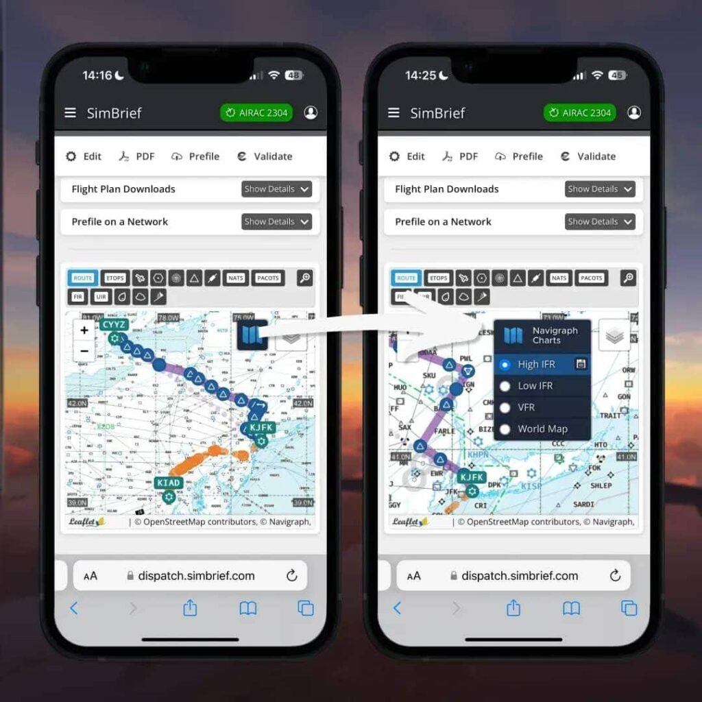 Navigraph Charts Features Now Integrated in SimBrief - FSNews