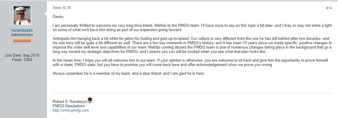 Mathijs Kok Joins the PMDG Simulations Team - FSNews